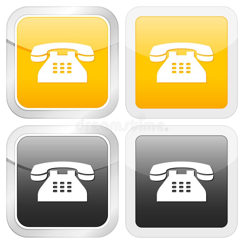 Square icon telephone stock vector. Illustration of interface - 10645333