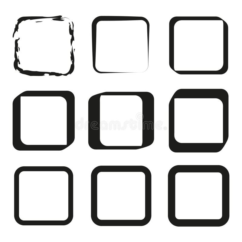 Square Icons. Geometric Frame Symbols. Abstract Shape Set. Vector ...