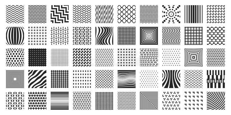 Square Icons with Geometric Patterns. Ornamental Black Mosaic Patterns ...