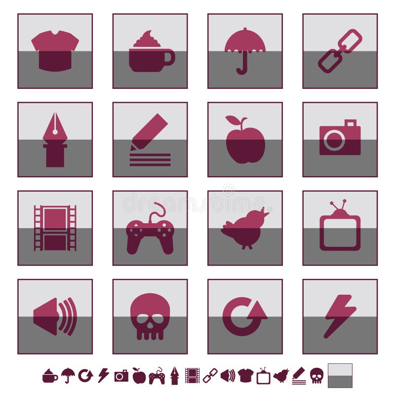 Square icons set 2 stock vector. Illustration of grey - 11340438