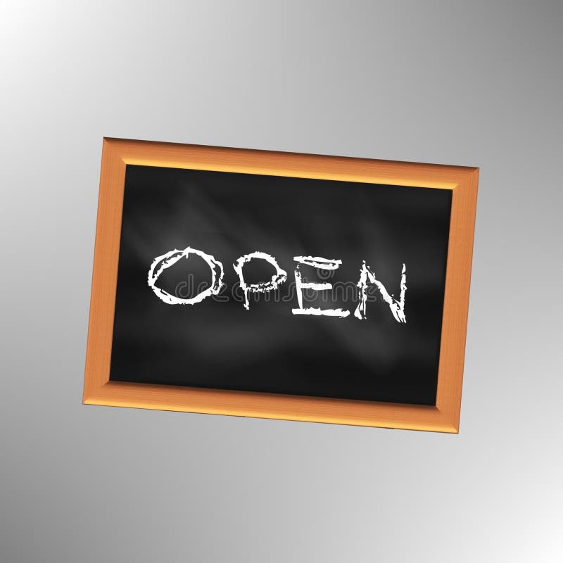 Square Illustration in English Open on a Slate with a Grayed White ...