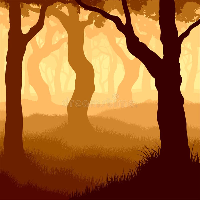 Square Illustration within Forest. Stock Vector - Illustration of ...