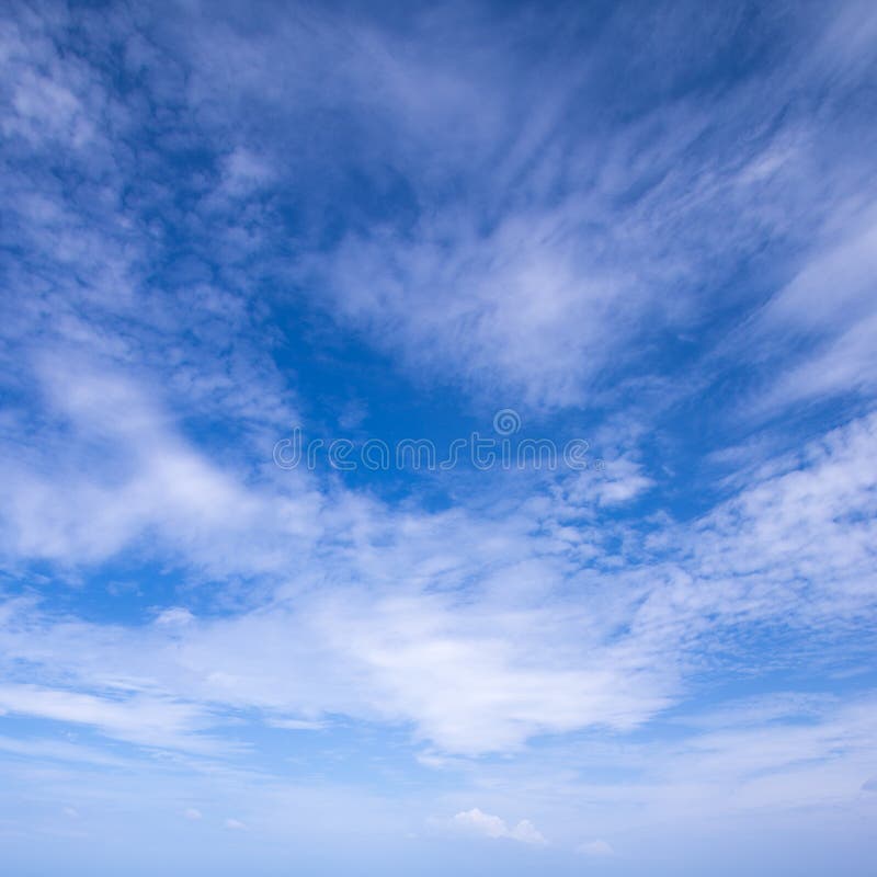 Square Image of Blue Sky with Clouds, for Backgrounds or Texture Stock ...