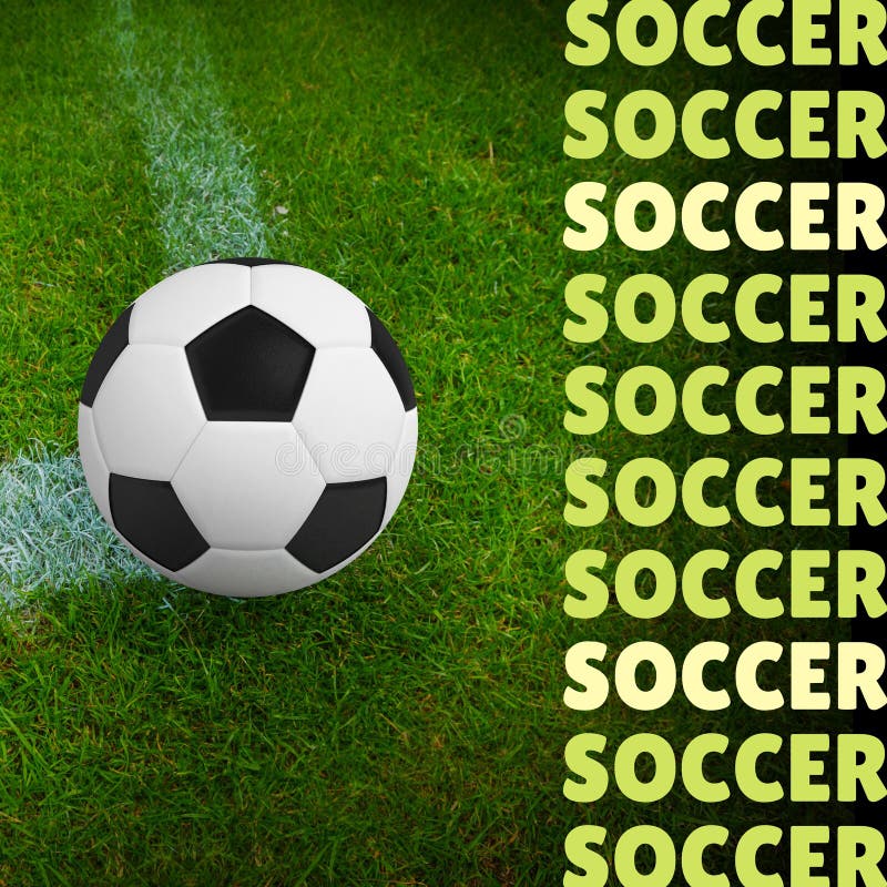 Square Image of Multiplied Soccer and Soccer Ball on Grass Stock Image ...