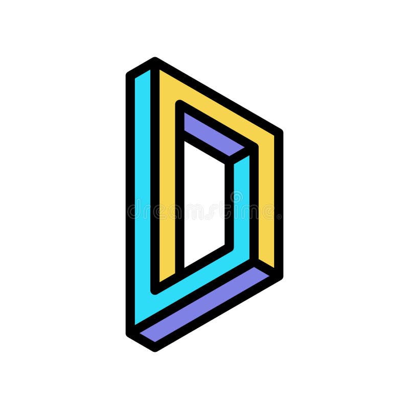 Square Impossible Geometric Shape Color Icon Vector Illustration Stock ...