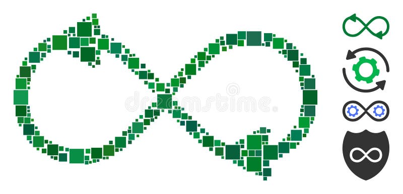 Square Infinite Motion Icon Vector Mosaic Stock Vector - Illustration ...