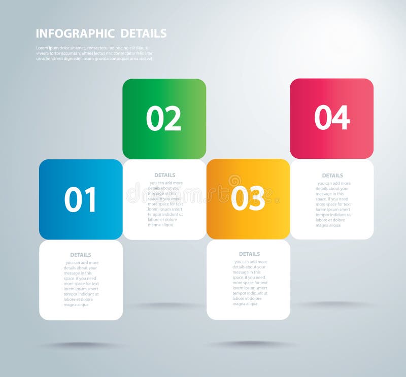 Square Info Graphic Vector Template with 4 Options. Can Be Used for Web ...