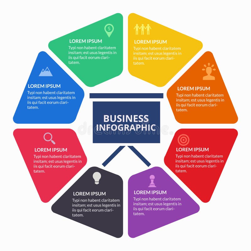 Square Infographic with Eight Boxes for Process Diagram Stock Vector ...