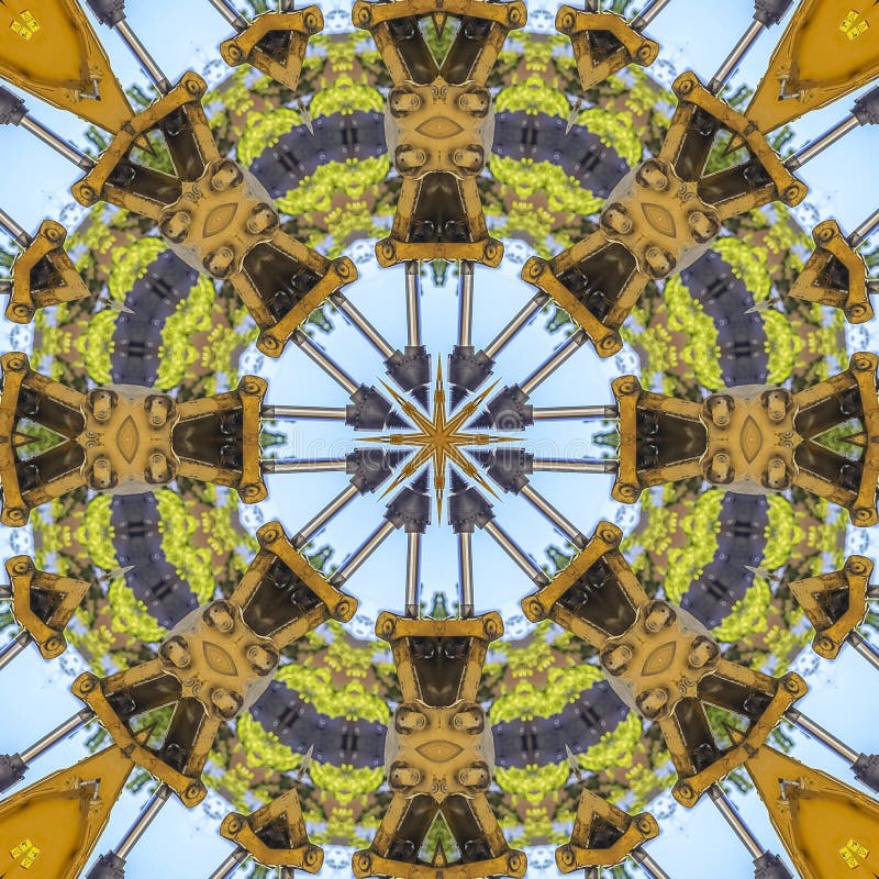 Square Intense and Complex Design from a Yellow Tractor Stock Photo ...