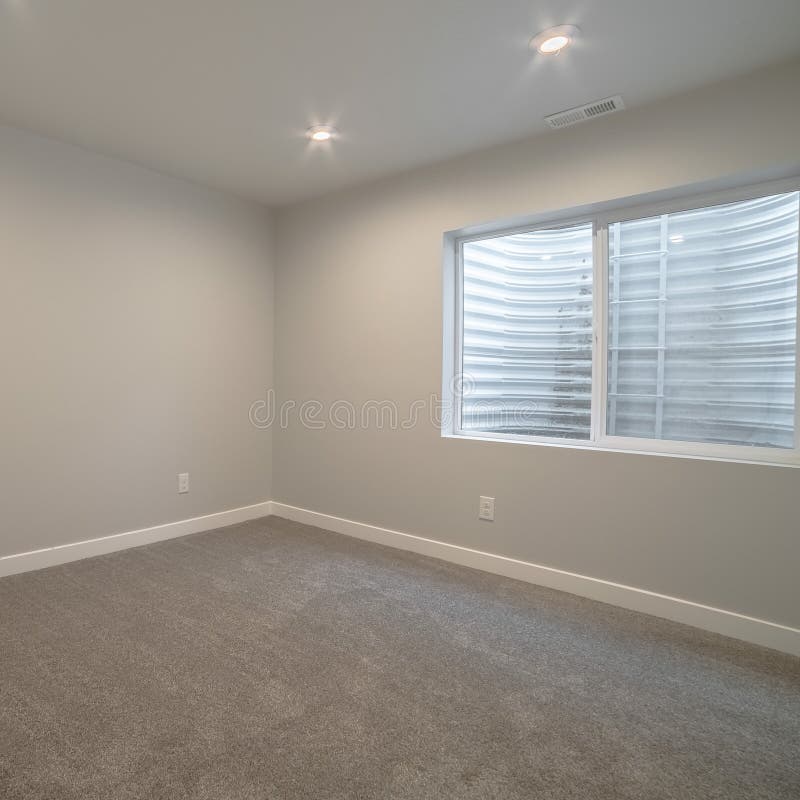 White Empty Room With Square Lights Stock Photo - Image of copyspace ...