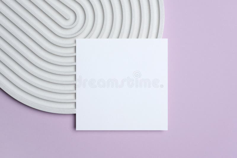 Square Invitation, Greeting or Wish Card Mockup with Copy Space Stock ...