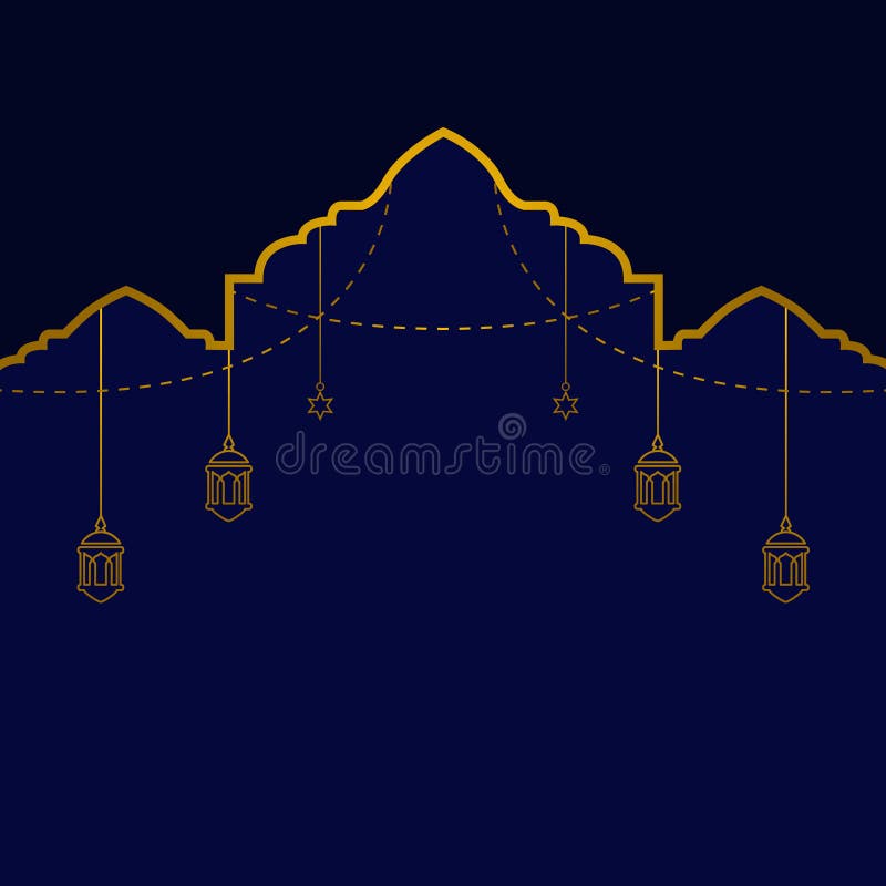 Islamic Template Background with Mosque Silhouette and Orange Color ...