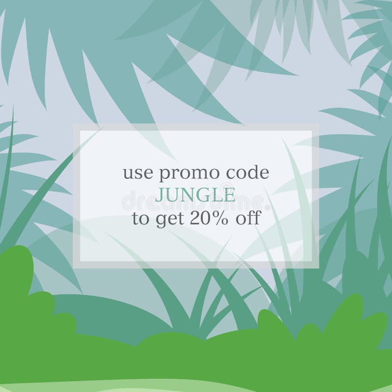 Square Jungle Promo Code Voucher Template Vector Illustration Stock ...