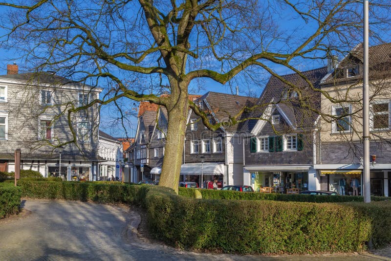 Square in Kettwig, Germany stock image. Image of building - 261441577