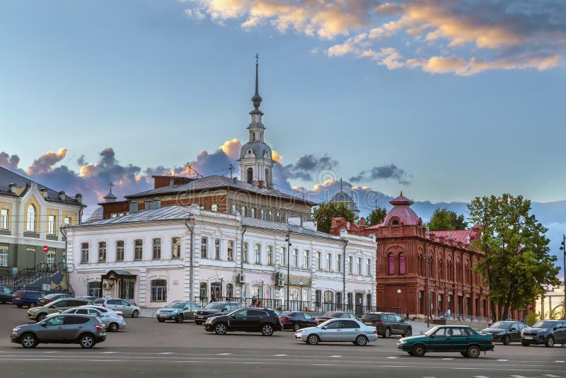 Square in Kineshma, Russia stock image. Image of history - 259580691