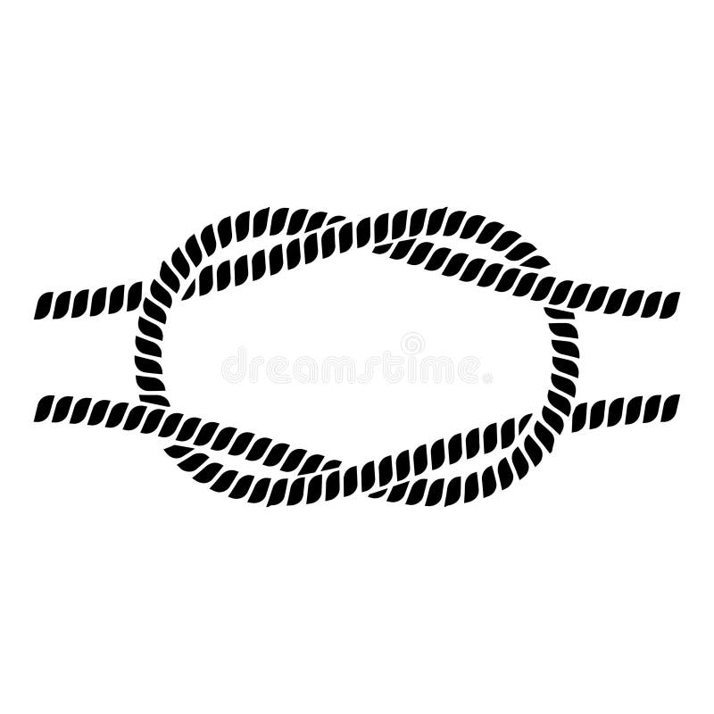 Square Knot Icon. Two Twisted Ropes Intertwined. Flat Knot. Reef Knot ...