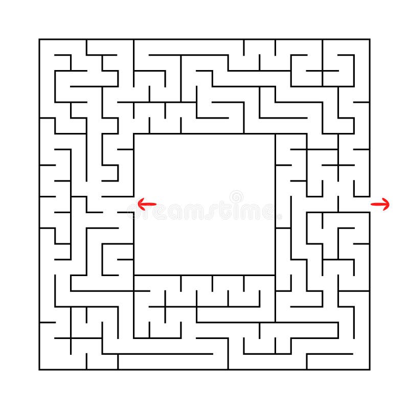 A Square Labyrinth. Developmental Game for Children. Vector ...
