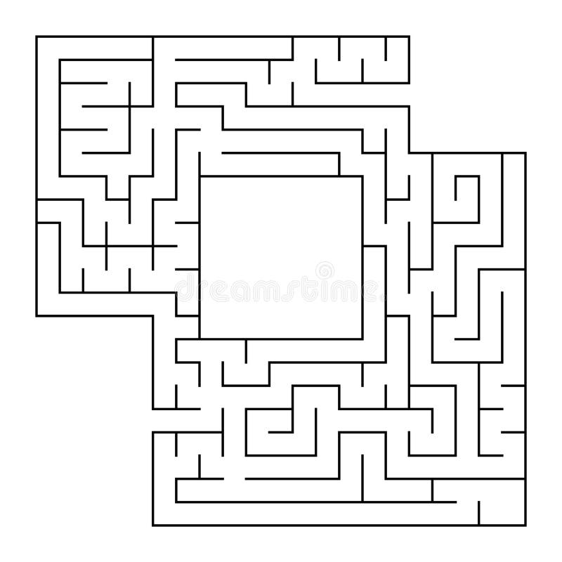 A Square Labyrinth with an Entrance and an Exit. Simple Flat Vector ...