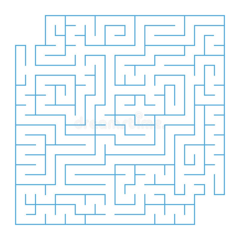 A Square Labyrinth with an Entrance and an Exit. Simple Flat Vector ...