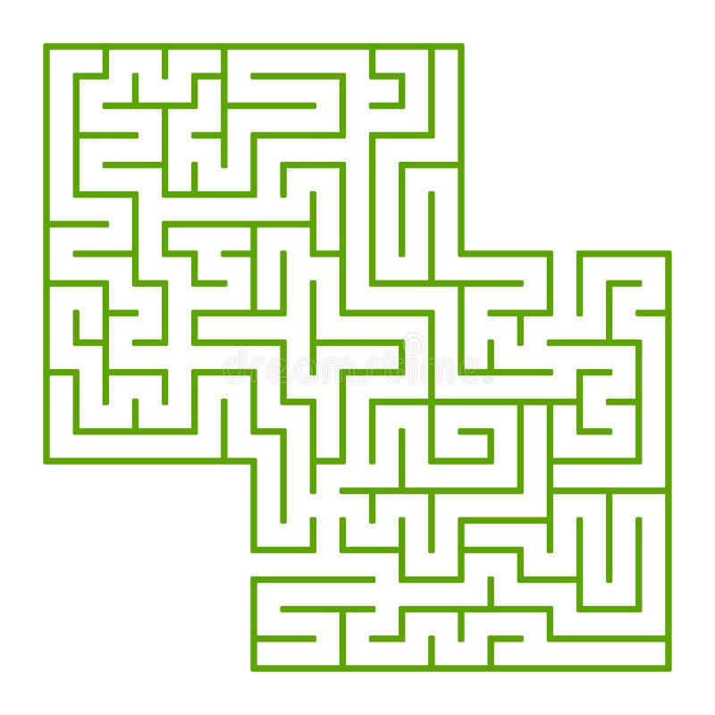 A Square Labyrinth with an Entrance and an Exit. Simple Flat Vector ...