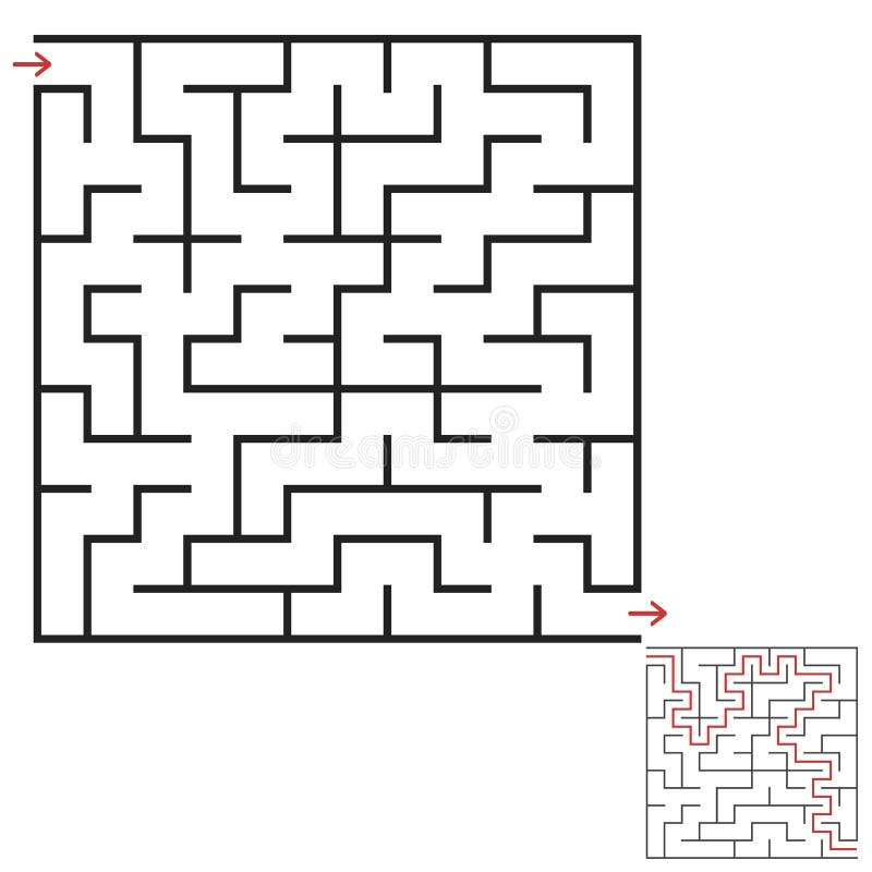 A Square Labyrinth. Choose the Right Path To Get into the Center of the ...