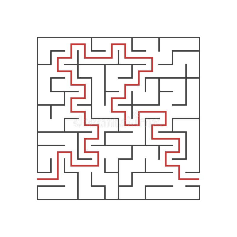 A Square Labyrinth for Kids. the Game is a Mystery. a Simple Flat ...