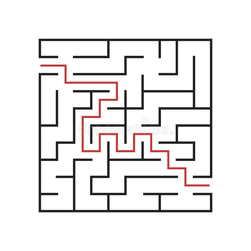 A Square Labyrinth for Kids. the Game is a Mystery. a Simple Flat ...