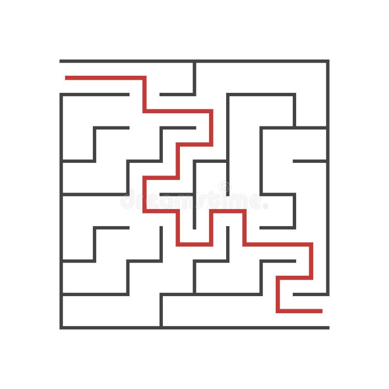 A Square Labyrinth for Kids. the Game is a Mystery. a Simple Flat ...
