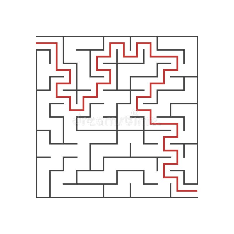 A Square Labyrinth for Kids. the Game is a Mystery. a Simple Flat ...