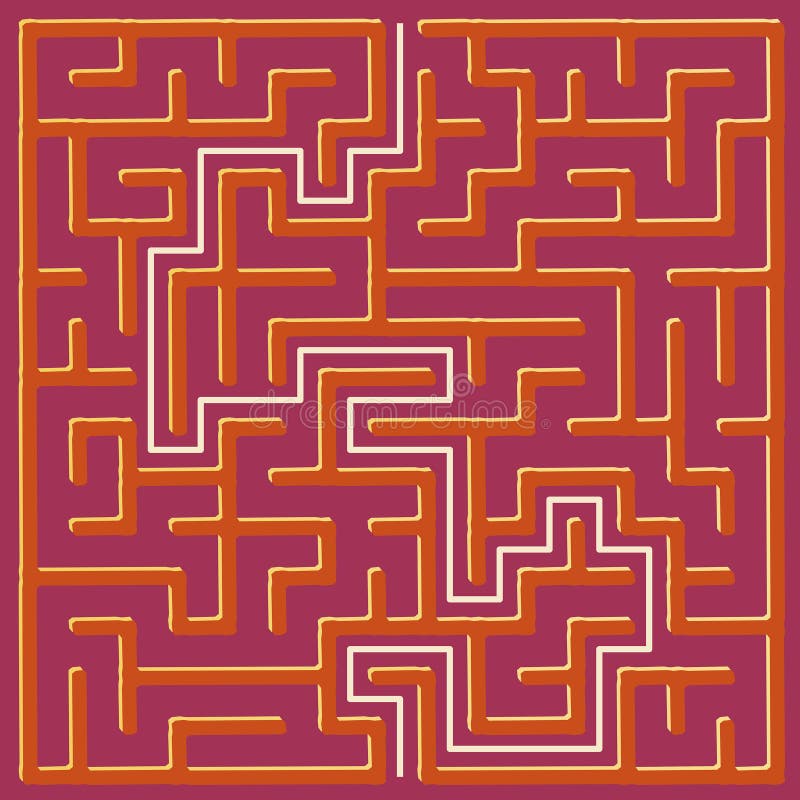 Square Labyrinth stock vector. Illustration of direction - 180351515