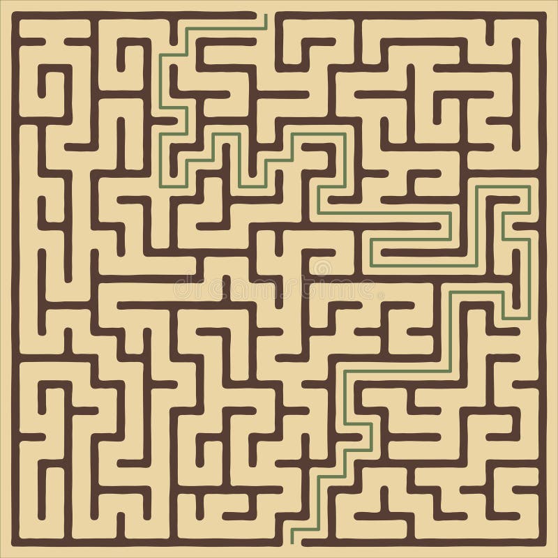 Square Labyrinth stock vector. Illustration of direction - 180351515