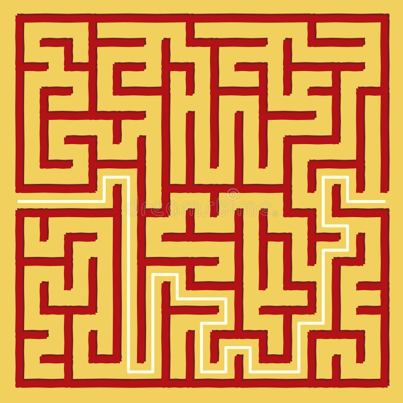 Square Labyrinth stock vector. Illustration of direction - 180351515