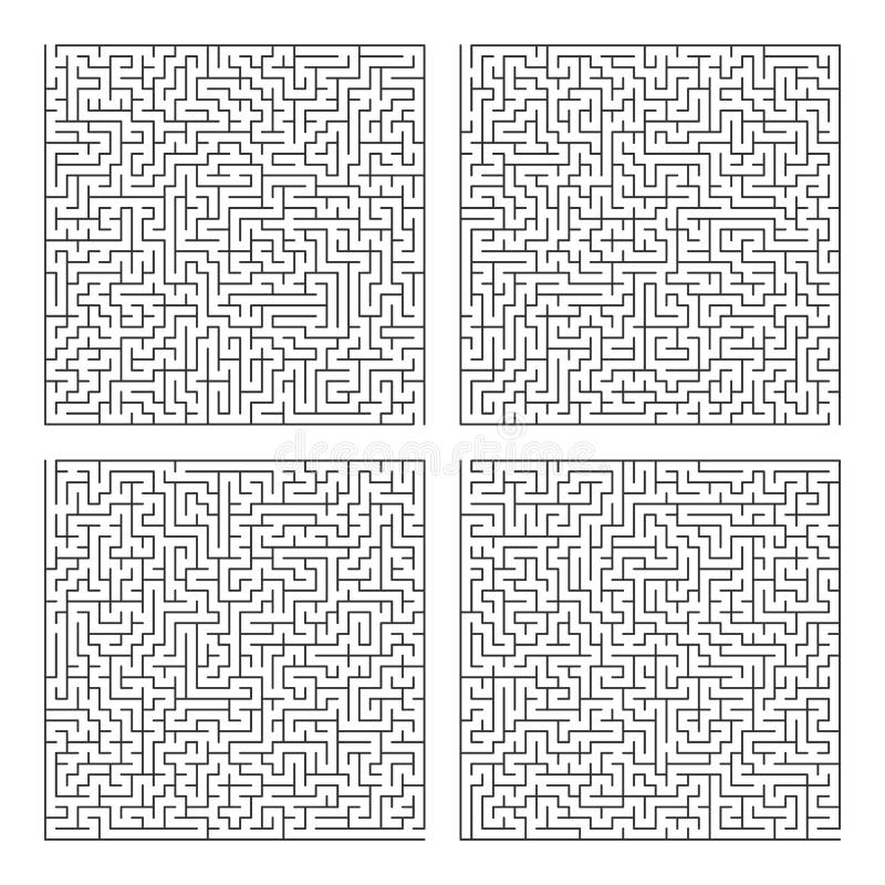 A Square Labyrinth. Choose The Right Path To Get Into The Center Of The ...