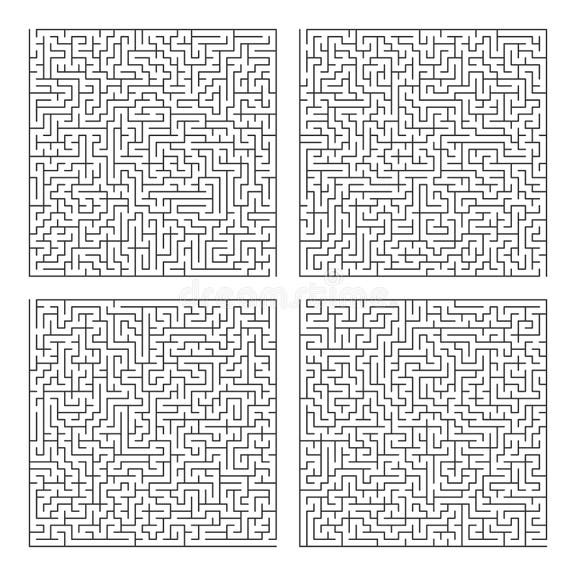 Square Labyrinth Template. Maze Puzzle Game Pattern Stock Vector ...