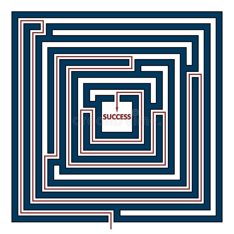 Square labyrinth stock vector. Illustration of labyrinth - 87451380