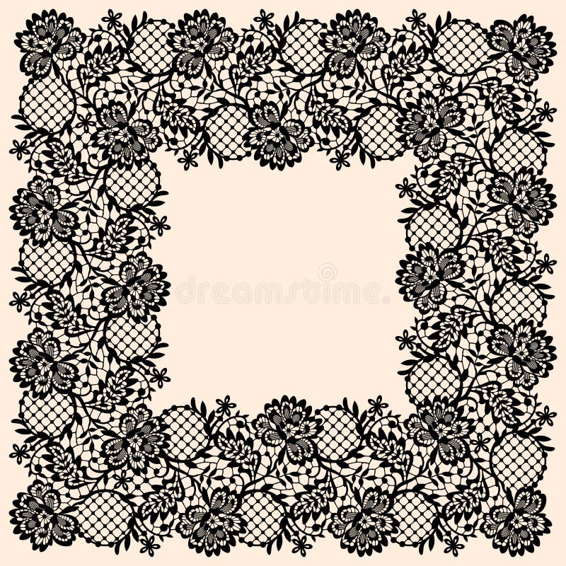 Square Lace Frame. stock vector. Illustration of fashioned - 70734294