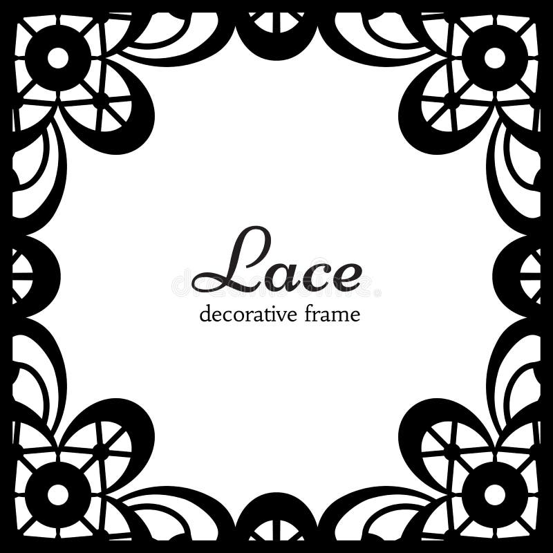 White square lace frame stock vector. Illustration of antique - 47168061