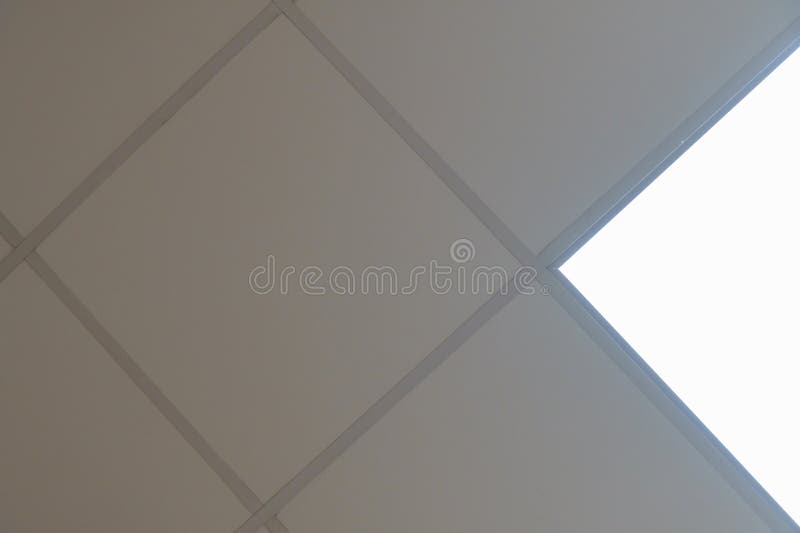 Square Lamp on a White Office Ceiling. Interior Design in the Office ...