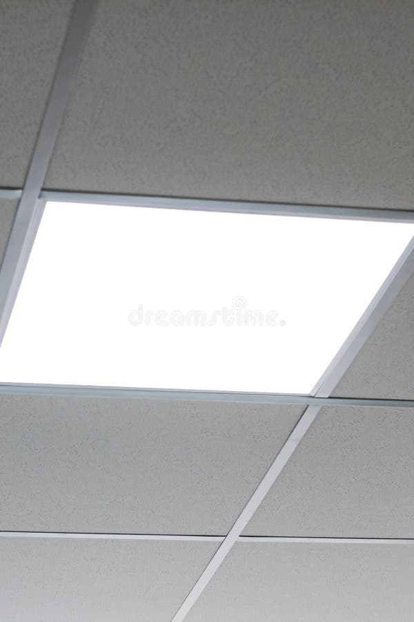 Square Lamps on the Tiled Ceiling Closeup Stock Photo - Image of ...