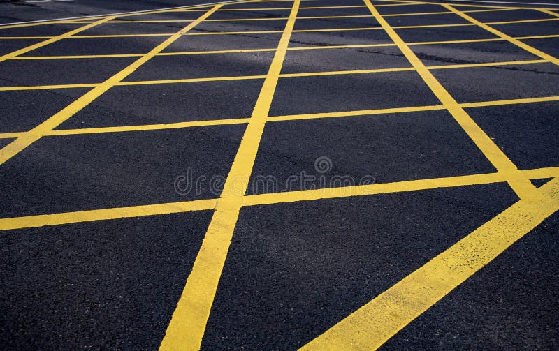 Square Lane Signs on Crossroad in Asphalt Highway Stock Image - Image ...