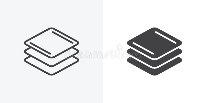 3D Square Layers Solid Icon. 3d Layering Design Vector Illustration ...