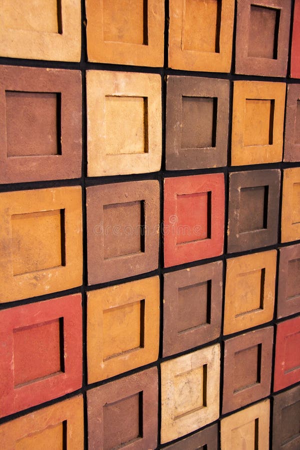Square Layout of Bricks Side by Side - on a Wall. Stock Photo - Image ...