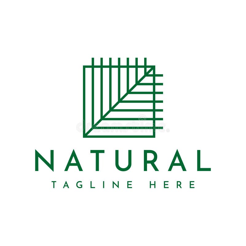 Square leaf logo design stock vector. Illustration of landscape - 253718459