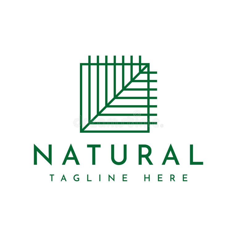 Square leaf logo design stock vector. Illustration of landscape - 253718459