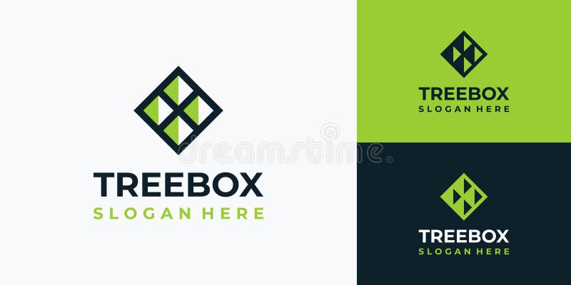 Square Leaf Shape Vector Logo Design with Modern, Simple, Clean and ...