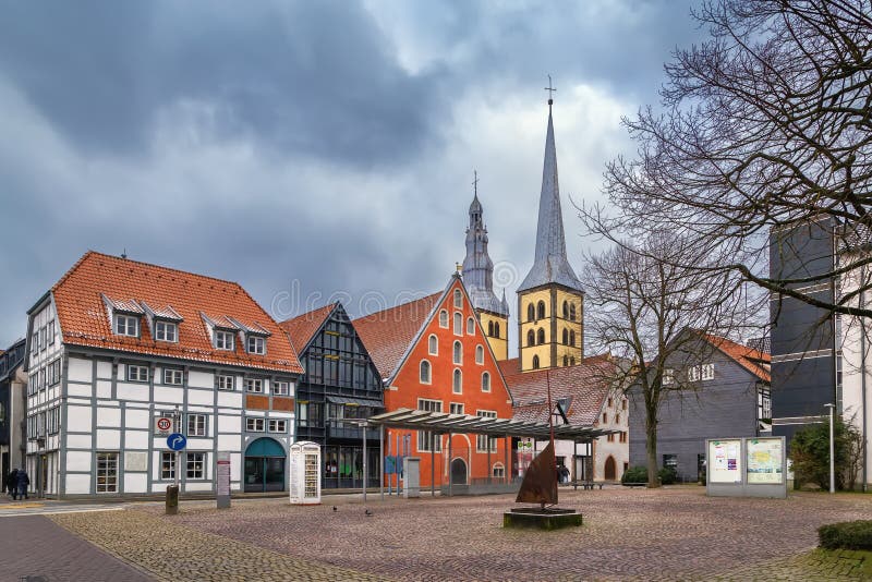 Square in Lemgo, Germany stock photo. Image of house - 261115174