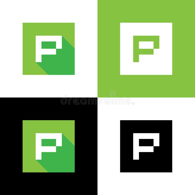 Square Letter P Logo Icon, Flat Style Illustration Design Stock Vector ...