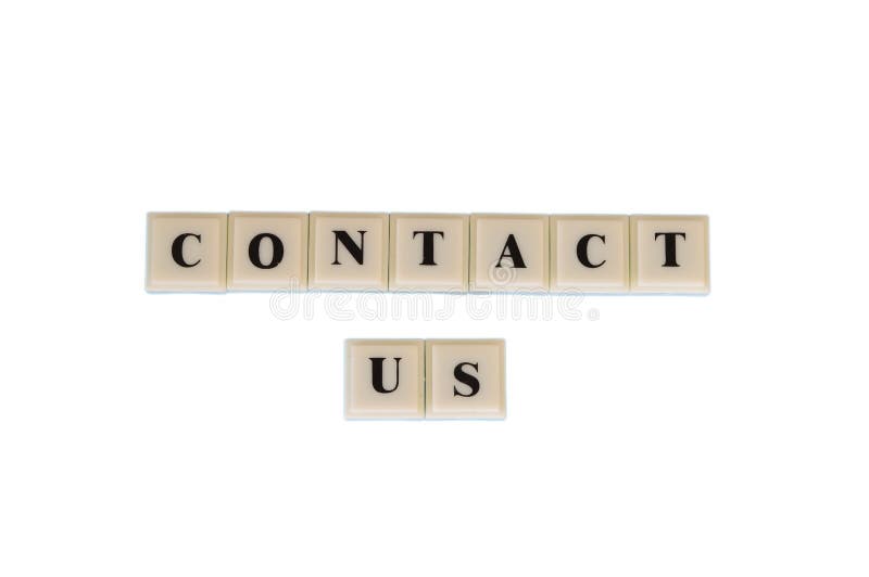 Square Letters with Text CONTACT US Isolated on a White Background ...