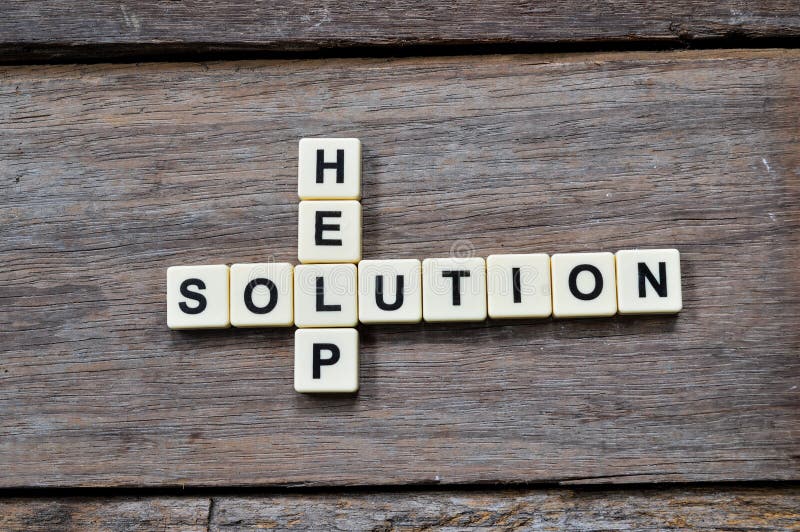 Square Letters with Text HELP and SOLUTION Stock Photo - Image of ...
