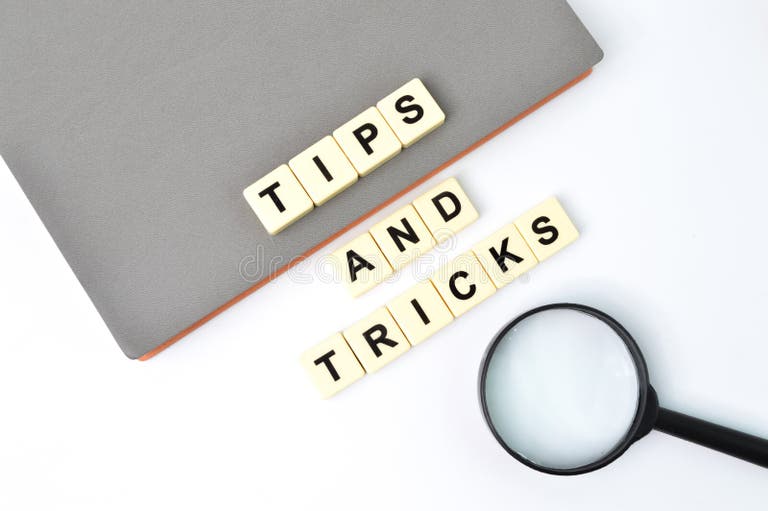 Square Letters with Text TIPS and TRICKS OVER WHITE BACKGROUND Stock ...